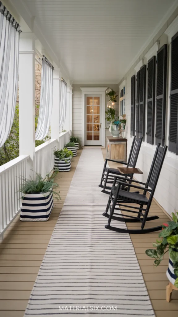 20 Long Front Porch Decorating Ideas for Better Curb Appeal - MaterialSix