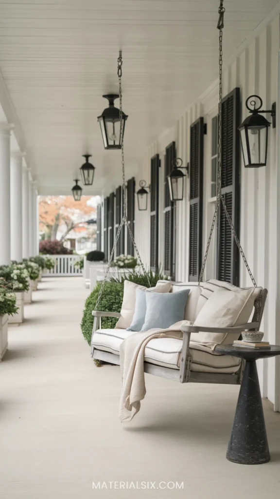 20 Long Front Porch Decorating Ideas for Better Curb Appeal - MaterialSix