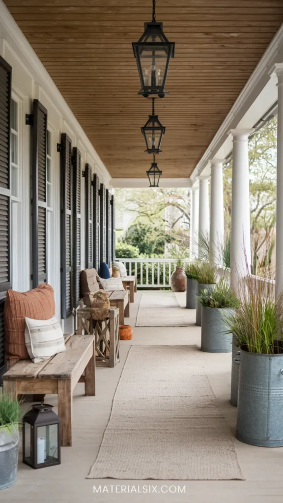 20 Long Front Porch Decorating Ideas for Better Curb Appeal - MaterialSix