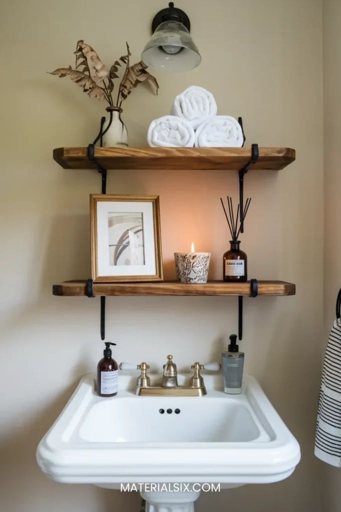30 Bathroom Shelf Decor Ideas That Combine Style and Storage - MaterialSix
