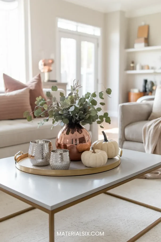 17 Quick Fall Coffee Table Decor Ideas for a Cozy Living Room - MaterialSix