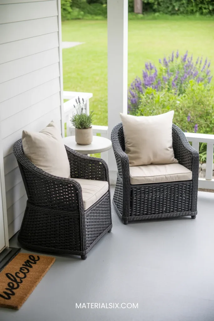 12 Cozy Small Front Porch Seating Ideas for Relaxing Outdoors - MaterialSix