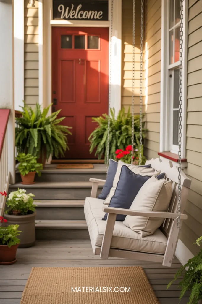 12 Cozy Small Front Porch Seating Ideas for Relaxing Outdoors - MaterialSix