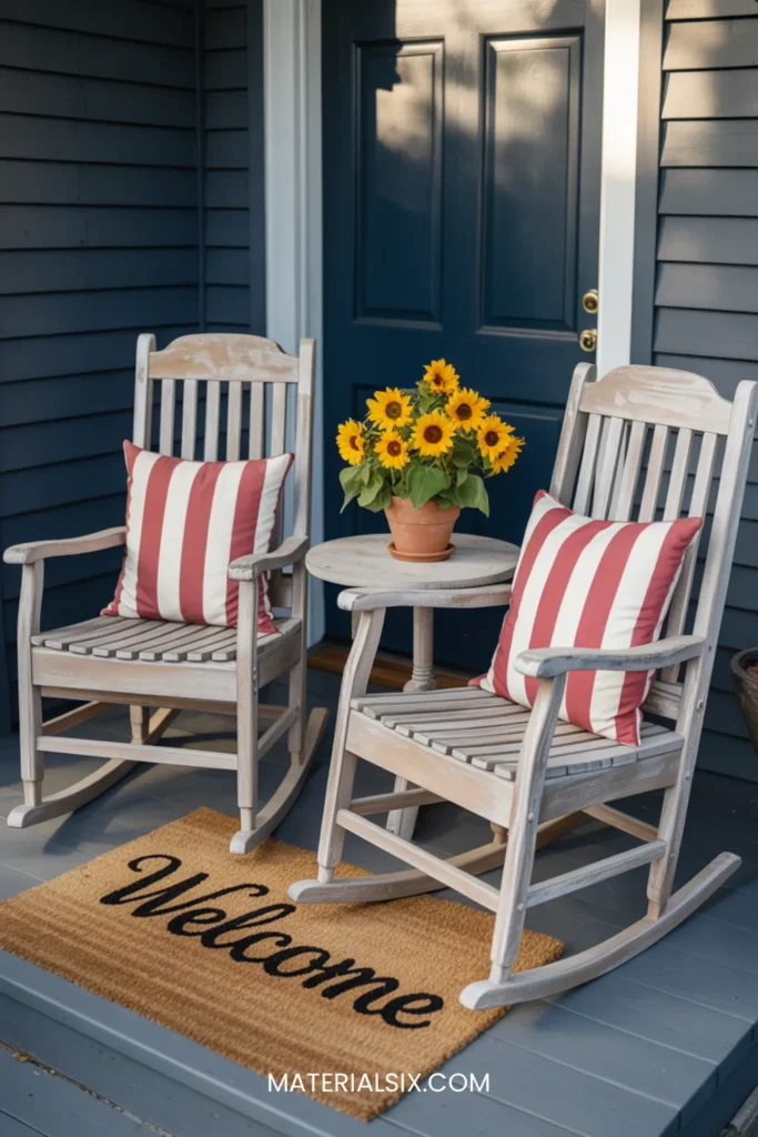 12 Cozy Small Front Porch Seating Ideas for Relaxing Outdoors - MaterialSix