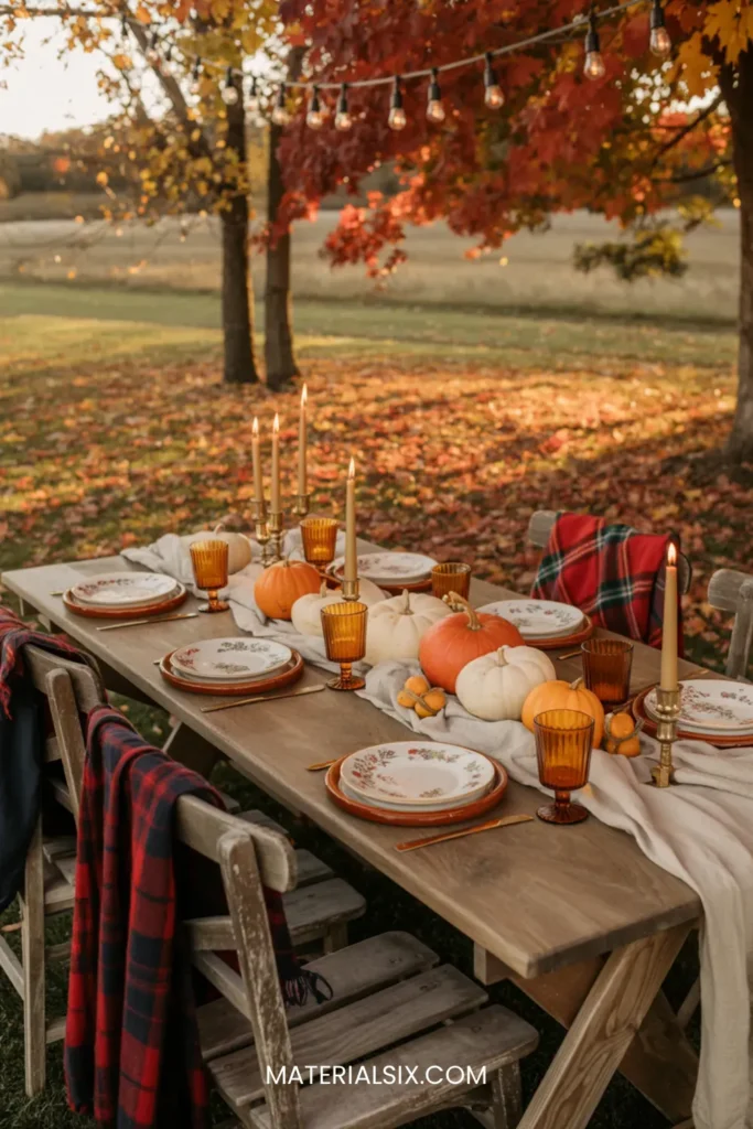 25 Stunning Thanksgiving Outdoor Dinner Table Ideas for a Cozy ...