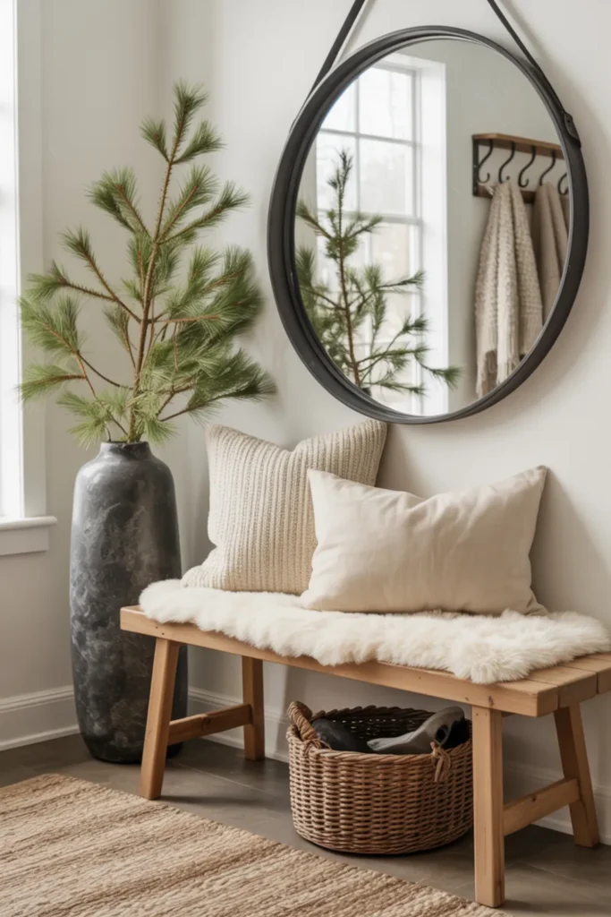21 Winter Entryway Decor Ideas to Make Your Home Feel Warm - MaterialSix