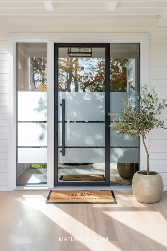 30 Clever Glass Front Door Privacy Ideas That Still Let in Light ...