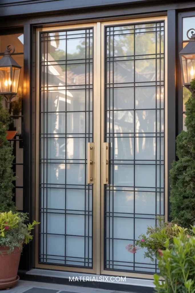 30 Clever Glass Front Door Privacy Ideas That Still Let in Light ...