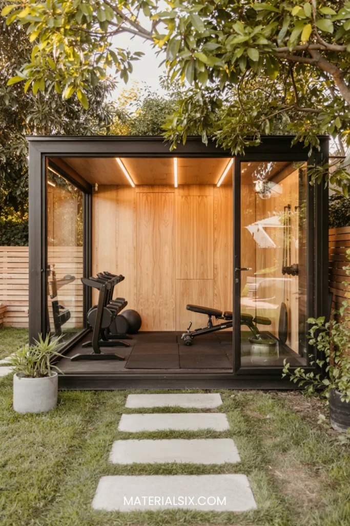 30 Home Gym Shed Ideas for a Clean, Motivating Workout Space - MaterialSix