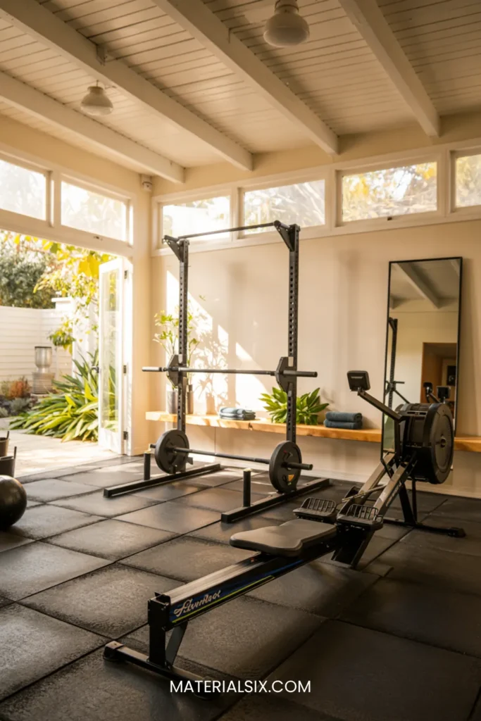 30 Home Gym Shed Ideas for a Clean, Motivating Workout Space - MaterialSix