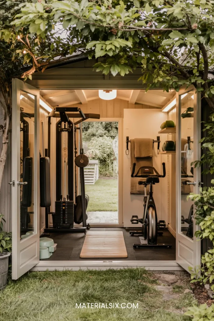 30 Home Gym Shed Ideas for a Clean, Motivating Workout Space - MaterialSix