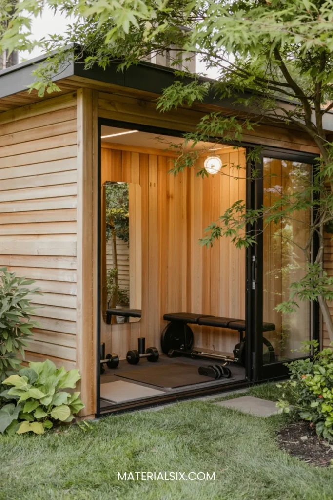 30 Home Gym Shed Ideas for a Clean, Motivating Workout Space - MaterialSix