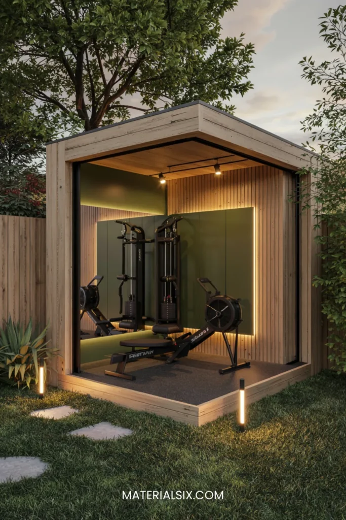 30 Home Gym Shed Ideas for a Clean, Motivating Workout Space - MaterialSix